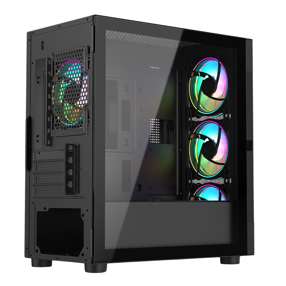 Vida Zephyr Black mATX Gaming PC Case, Meshed Panel, Micro ATX, 4x ...